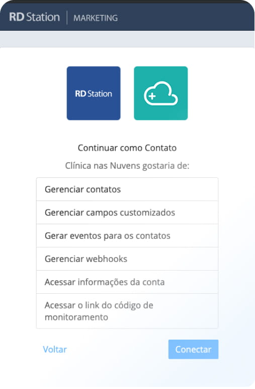 Integração com o RD Station | Clínica nas Nuvens